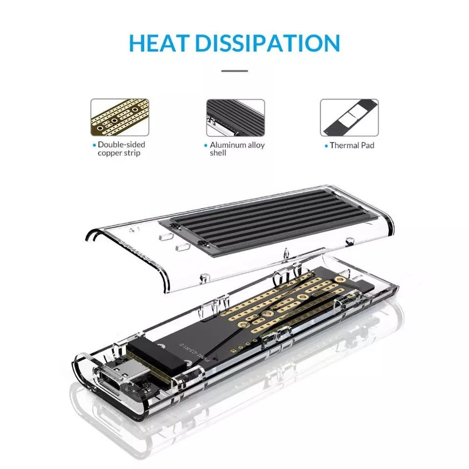 ORICO M2 SSD Case NVME SSD Enclosure M.2 to USB Type C Transparent ... ORICO M2 SSD Case NVME SSD Enclosure M.2 to USB Type C Transparent ...